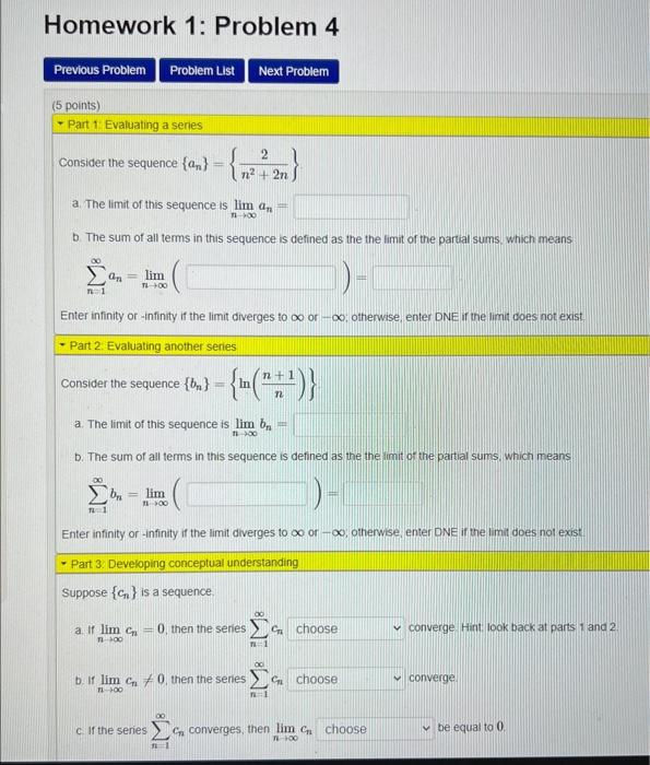 Solved Consider the sequence {an}={n2+2n2} a. The limit of | Chegg.com