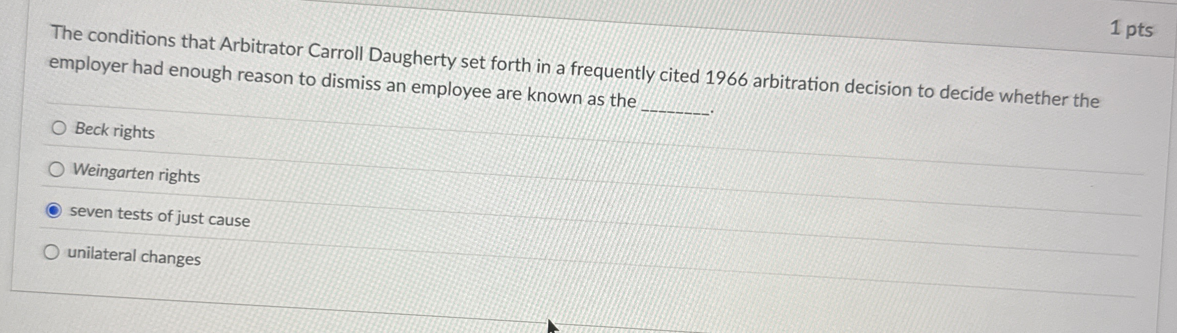 Solved The conditions that Arbitrator Carroll Daugherty set | Chegg.com