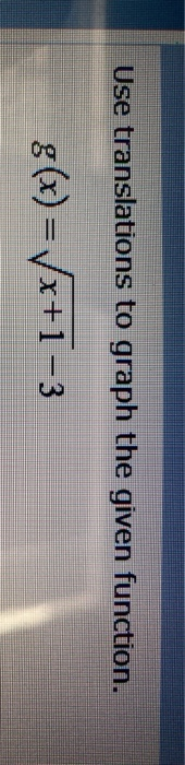 Solved Use translations to graph the given function. g(x) = | Chegg.com