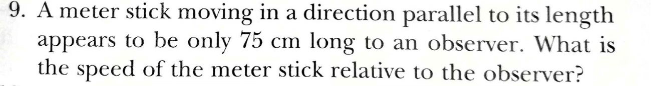 Solved A meter stick moving in a direction parallel to its | Chegg.com