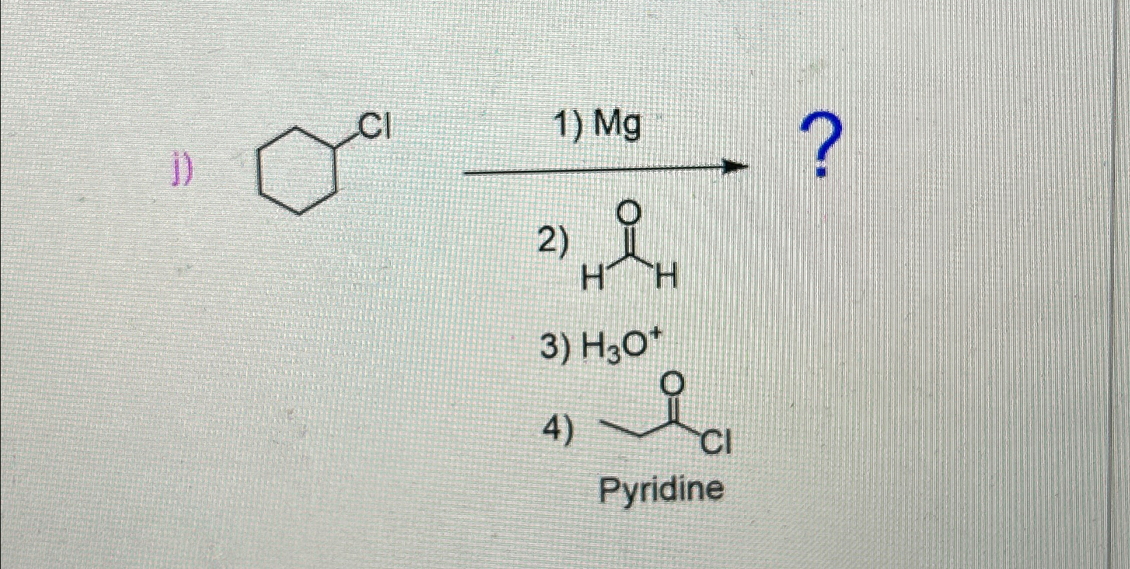 Solved j)3) H3O+Pyridine | Chegg.com