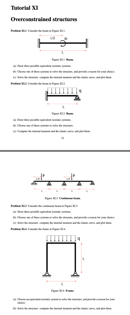 Solved Tutorial XIOverconstrained structuresFigure XI.1: | Chegg.com
