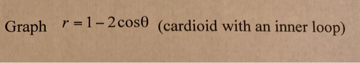 Solved Graph r = 1-2coso (cardioid with an inner loop) | Chegg.com