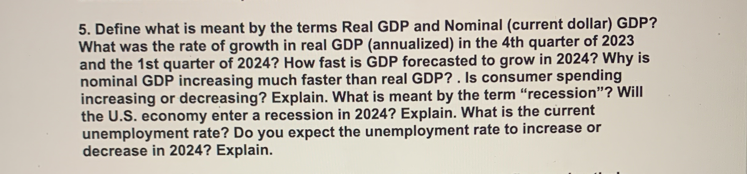 [Solved]: Define what is meant by the terms Real GDP and Nom