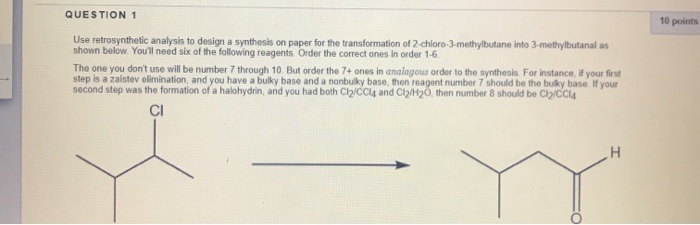 Solved QUESTION 1 10 points Use retrosynthetic analysis to | Chegg.com