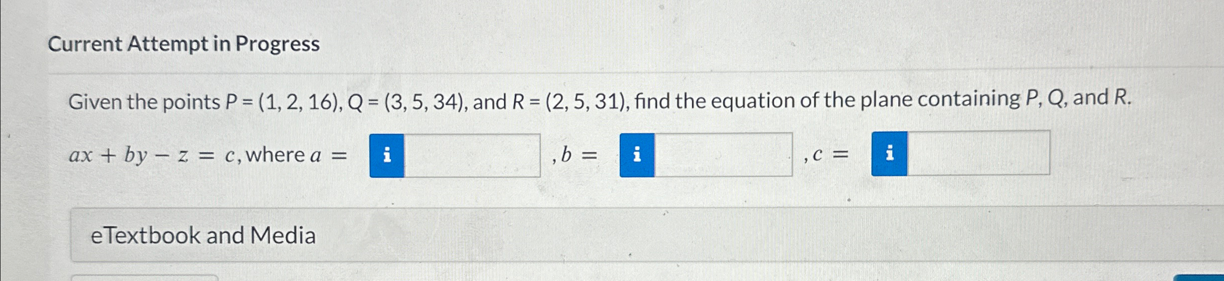 Solved Current Attempt in ProgressGiven the points | Chegg.com