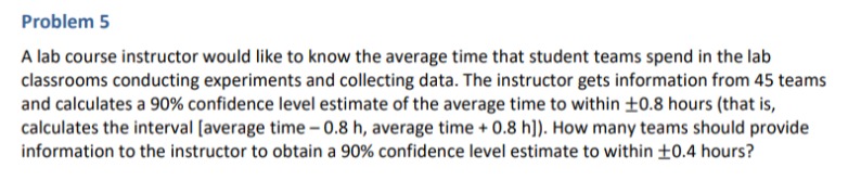 Solved Problem 5A lab course instructor would like to know | Chegg.com