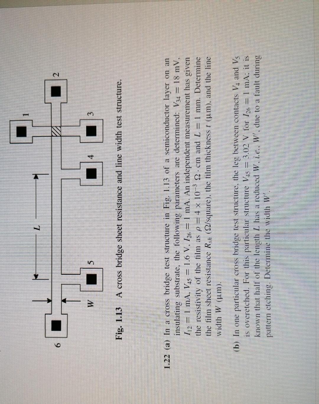 Solved L W Fig. 1.13 A cross bridge sheet resistance and | Chegg.com
