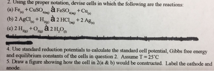 Solved 2. Using the proper notation, devise cells in which | Chegg.com
