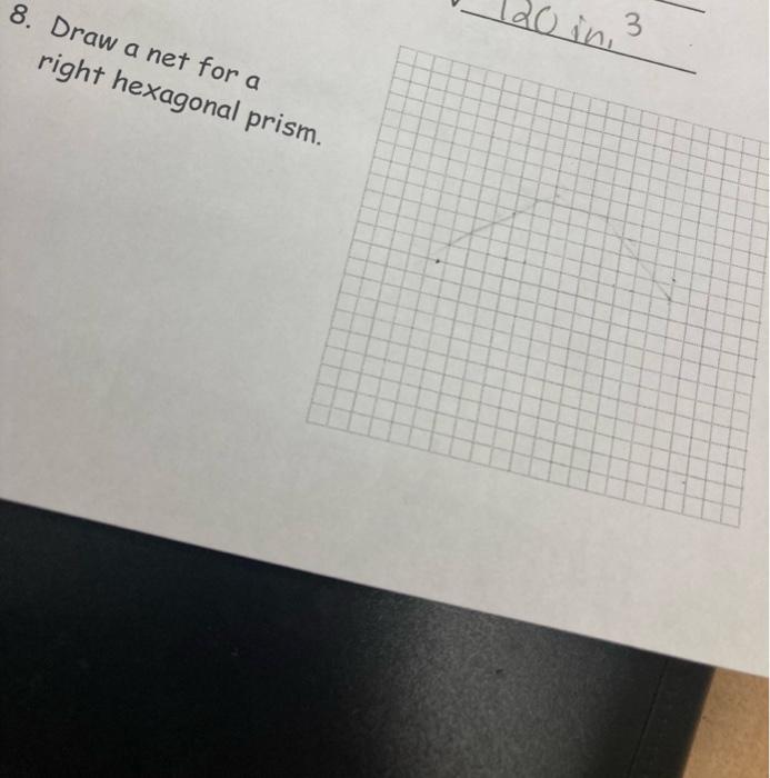 Solved 8. Draw a net for a right hexagonal prism. | Chegg.com