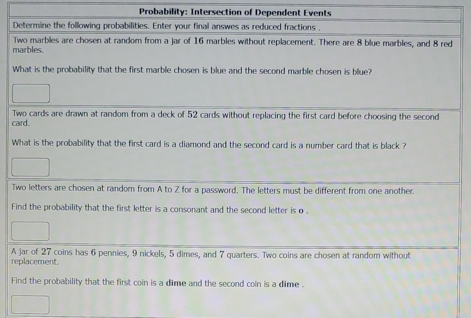Solved Probability: Intersection of Dependent Events | Chegg.com