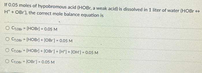 Solved The charge balance equation for an aqueous solution | Chegg.com