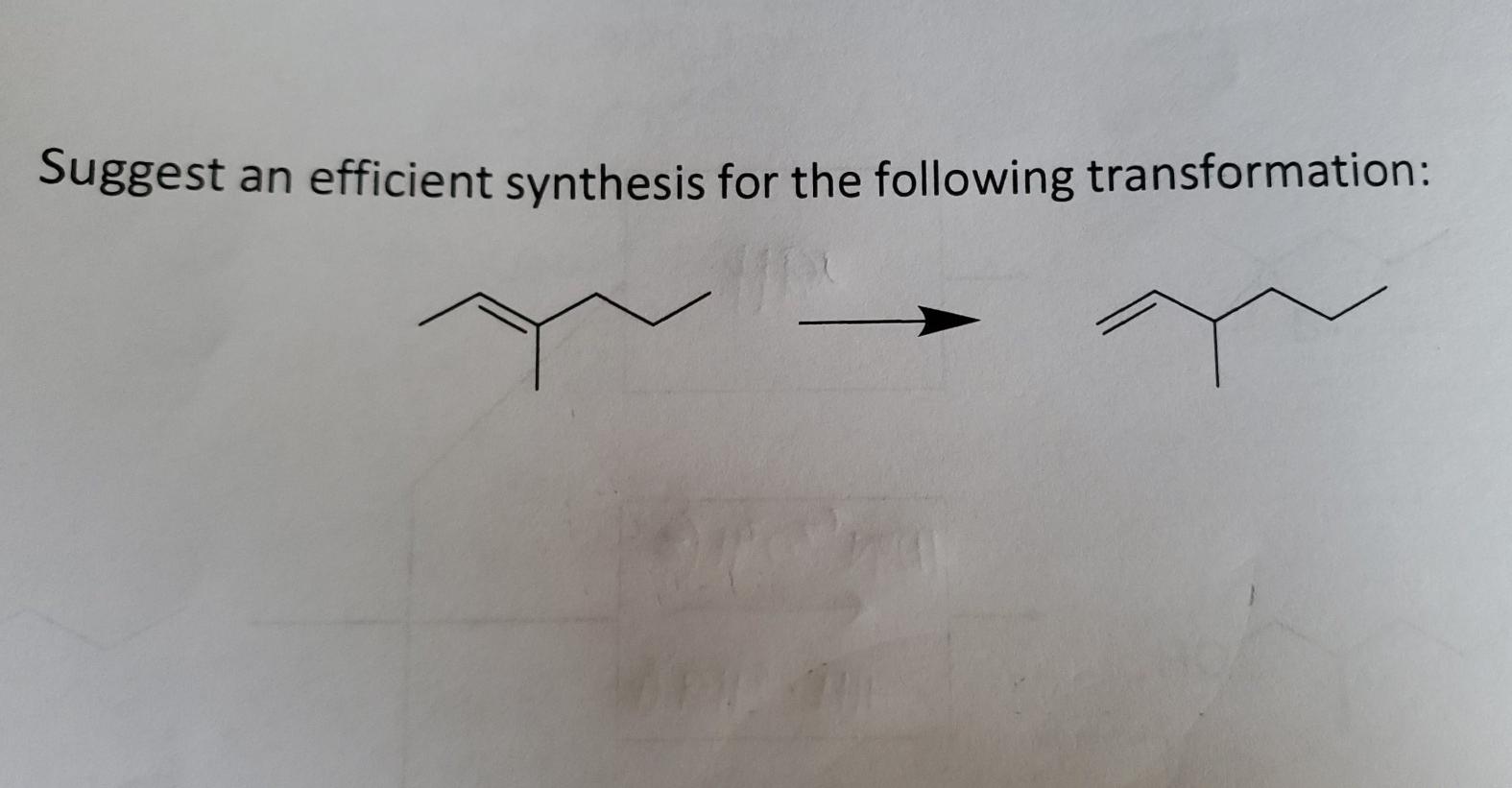 Solved Suggest an efficient synthesis for the following | Chegg.com