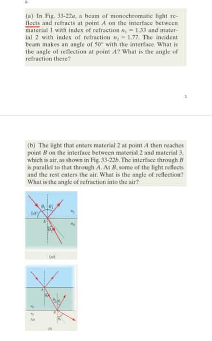 Solved (a) In Fig, 33-22a, a beam of monochromatic light | Chegg.com