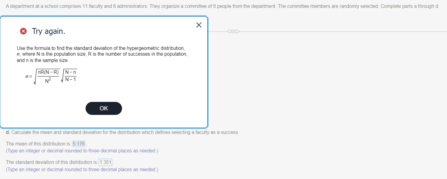 Solved What is the standard deviation of this distribution? | Chegg.com