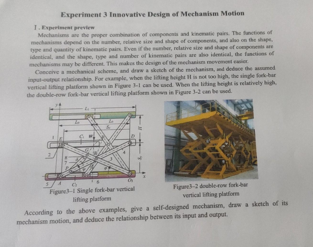 Solved Experiment 3 Innovative Design of Mechanism Motion 1. | Chegg.com