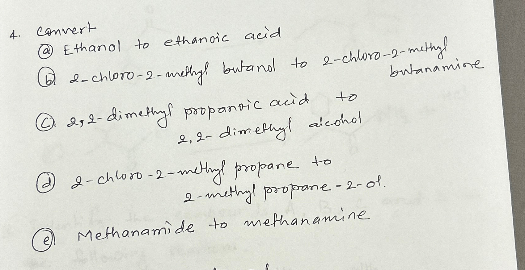 Solved Convert(a) ﻿Ethanol to ethanoic | Chegg.com
