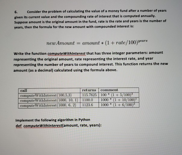 Solved 6. Consider the problem of calculating the value of a | Chegg.com