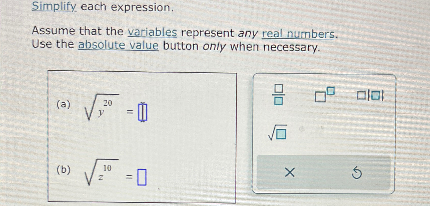 Solved Simplify each expression.Assume that the variables | Chegg.com