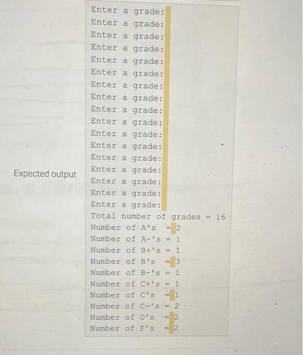 Solved Write a program that reads a list of exam grades | Chegg.com