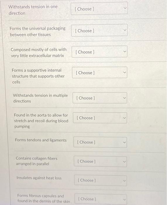 Solved Match each connective tissue with its location or | Chegg.com