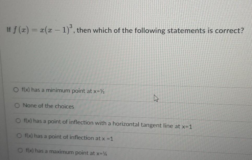 Solved Determine the maximum, minimum or inflection point of | Chegg.com