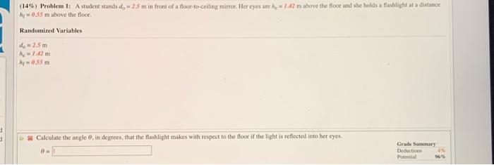Solved (14\%) Problem 1: A student stands d0=2.5 m in front | Chegg.com