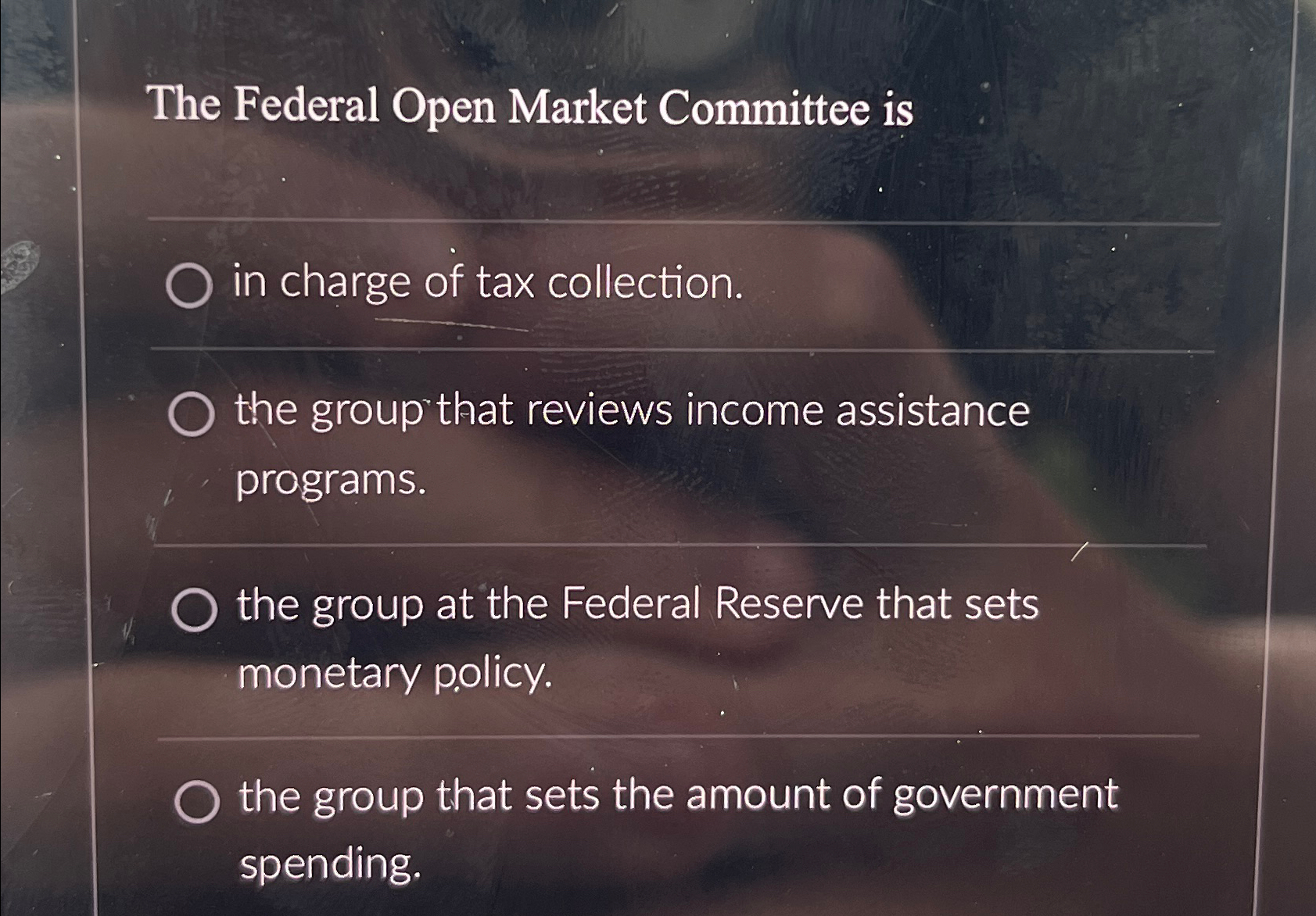 Solved The Federal Open Market Committee isq,in charge of | Chegg.com