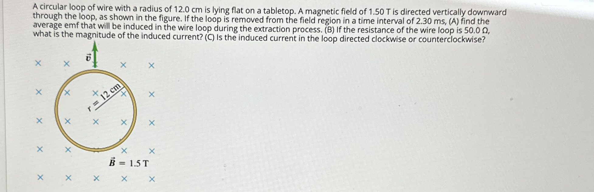 Solved A circular loop of wire with a radius of 12.0 ﻿cm is | Chegg.com