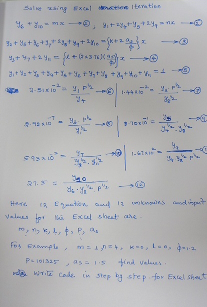 Solved Solve using Excel IterationHere 12 ﻿Equation and 12 | Chegg.com