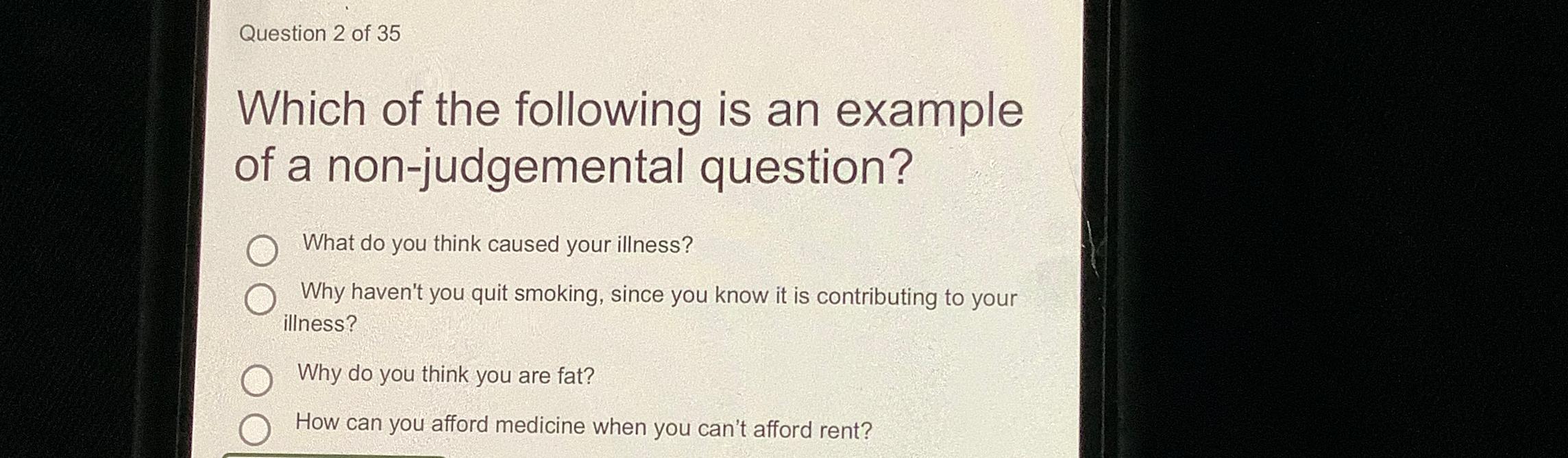 Solved Question 2 ﻿of 35Which of the following is an example | Chegg.com