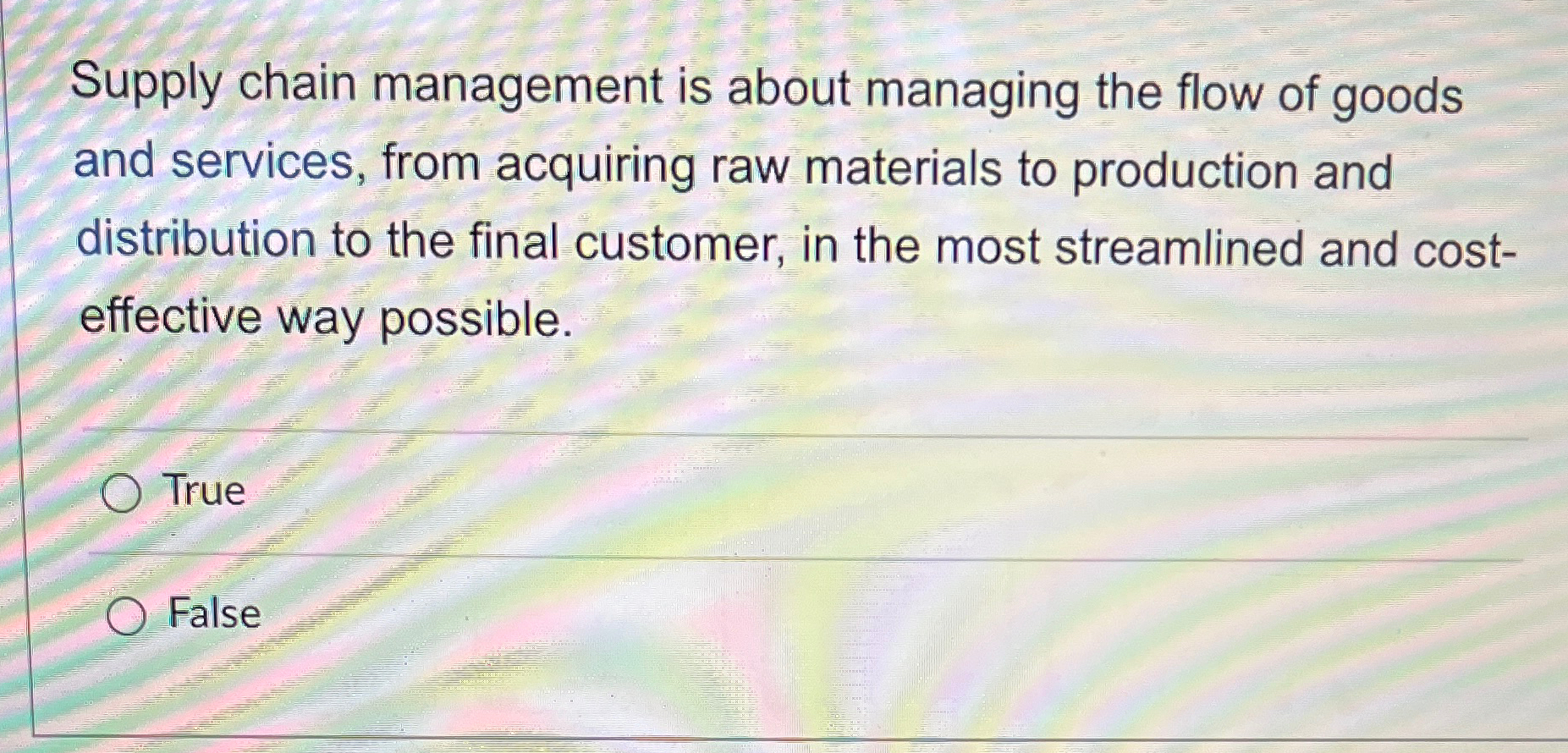 Solved Supply chain management is about managing the flow of | Chegg.com