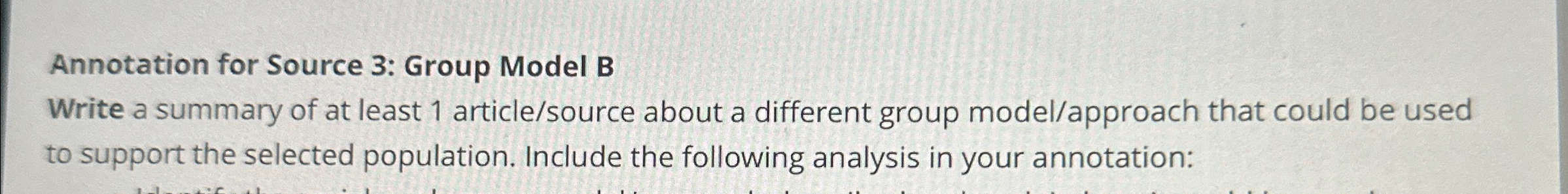 Solved Annotation for Source 3: Group Model BWrite a summary | Chegg.com