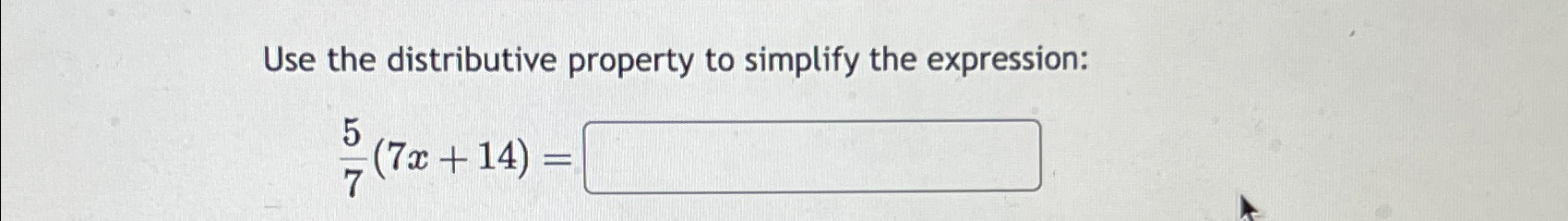 Solved Use the distributive property to simplify the | Chegg.com