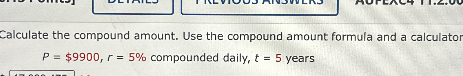 Solved Calculate the compound amount. Use the compound | Chegg.com