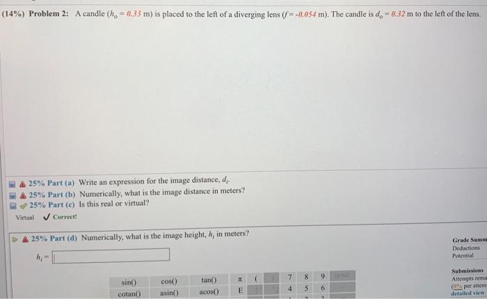 Solved (14\%) Problem 1: A student is getting her picture | Chegg.com