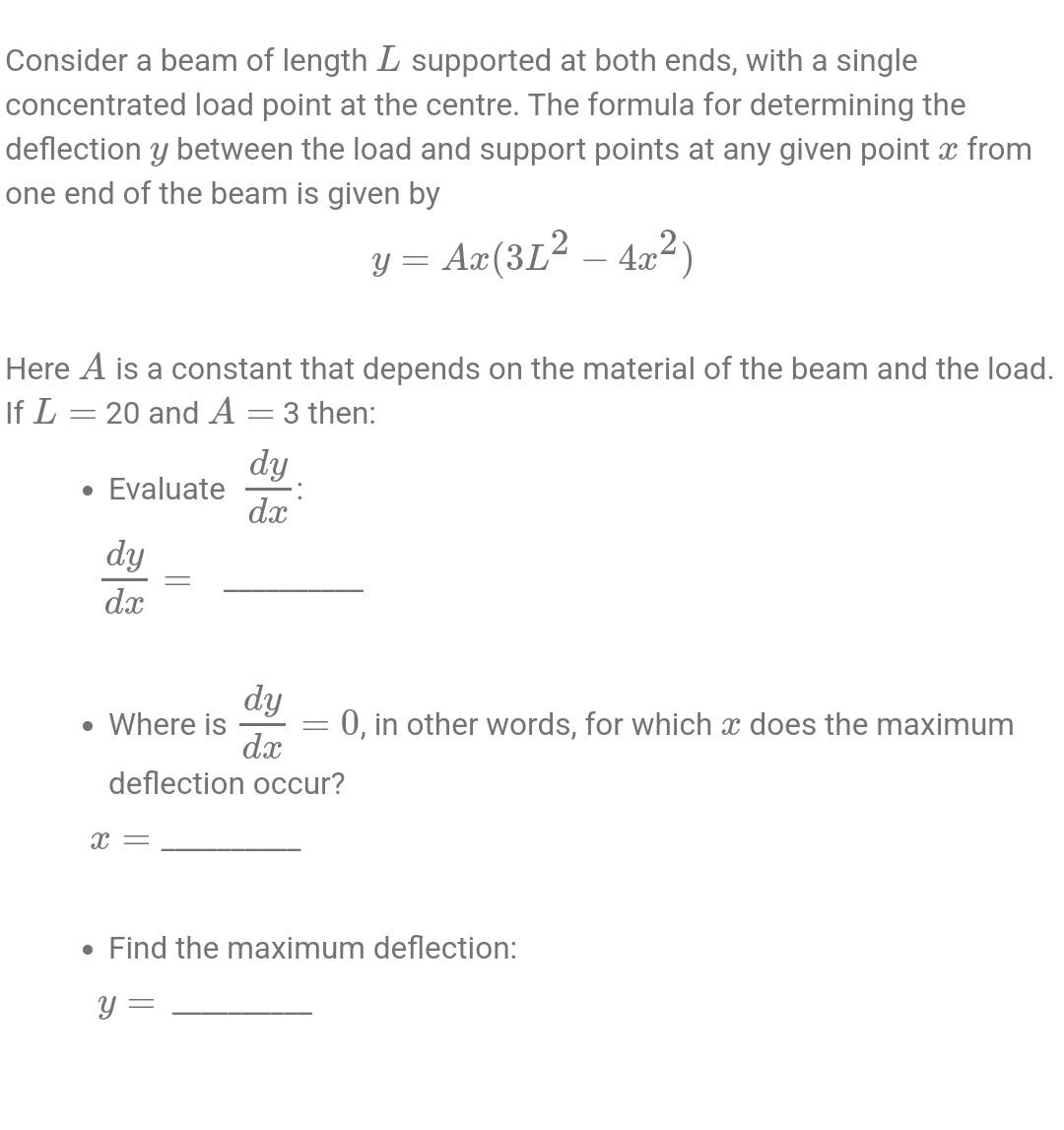 Solved Consider a beam of length L supported at both ends, | Chegg.com