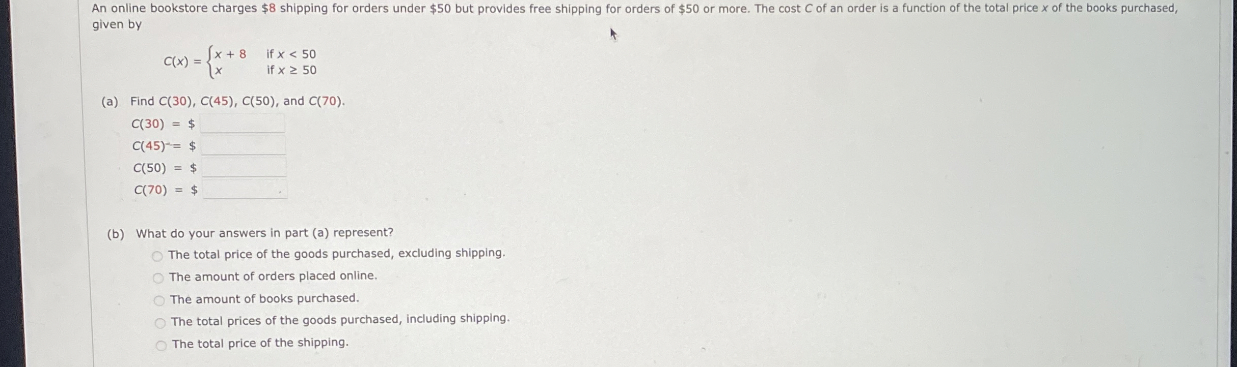 Solved given byC(x)={x+8 if x