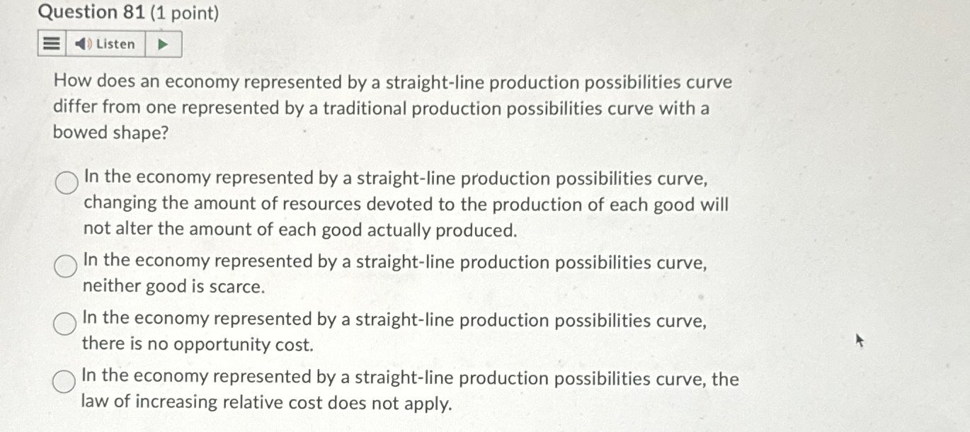 Solved Question 81 (1 ﻿point)ListenHow does an economy | Chegg.com