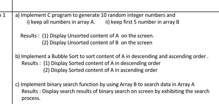 Solved 71 A Implement C Program To Generate 10 Random 