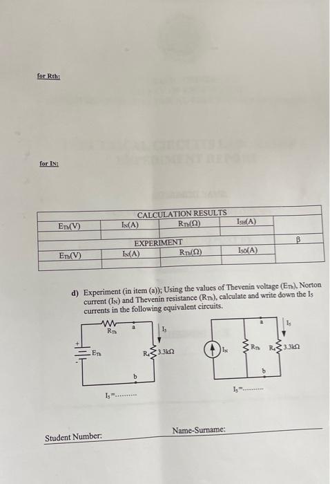 Solved ELECTRICAL CIRCUITS LABORATORY Draw Thevenind la | Chegg.com