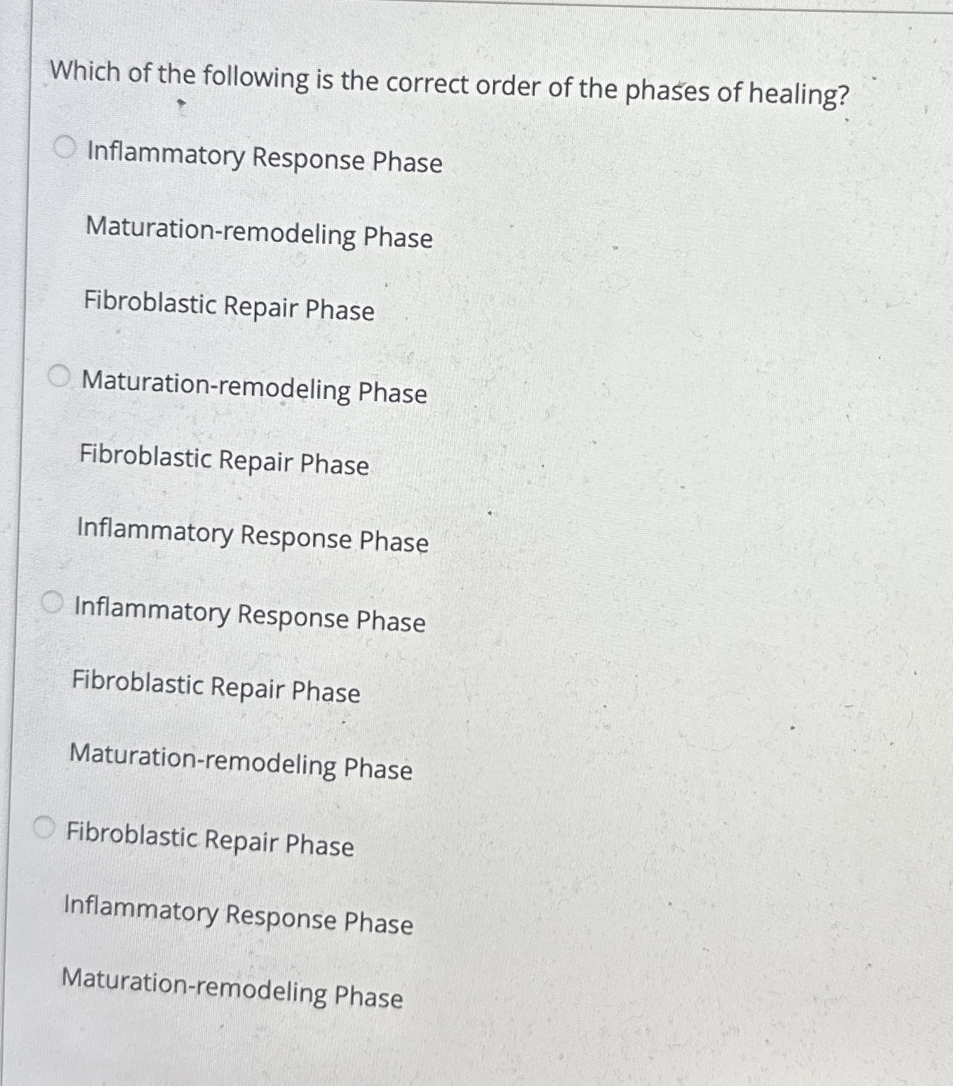 Solved Which of the following is the correct order of the | Chegg.com