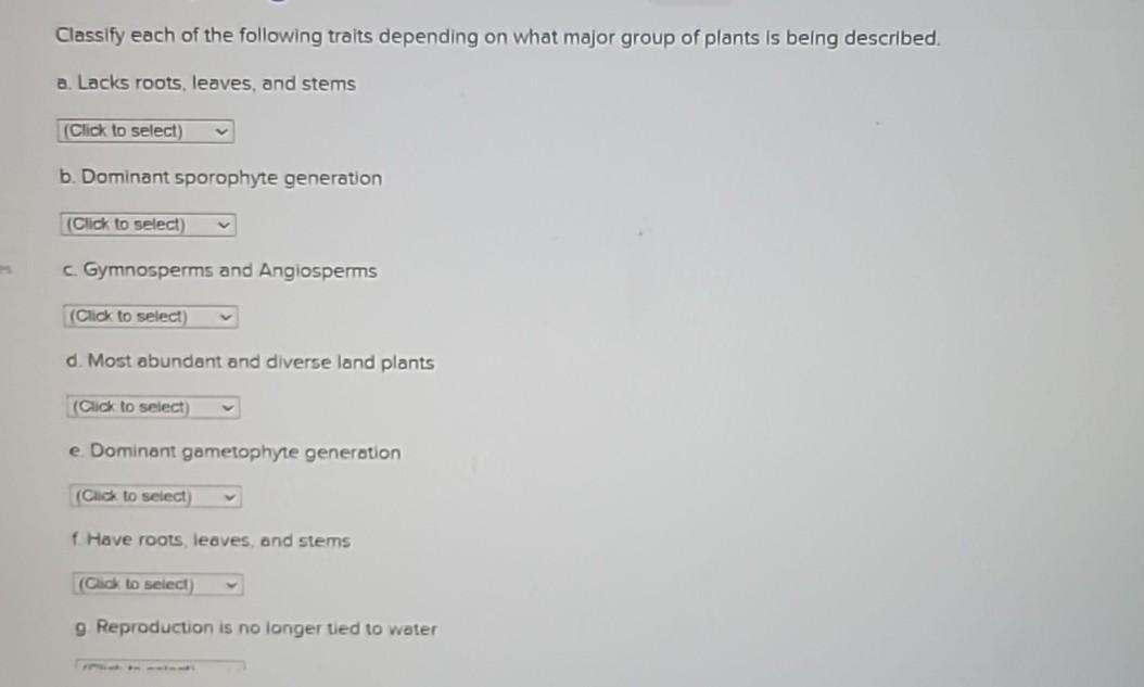 Solved Classify each of the following traits depending on | Chegg.com