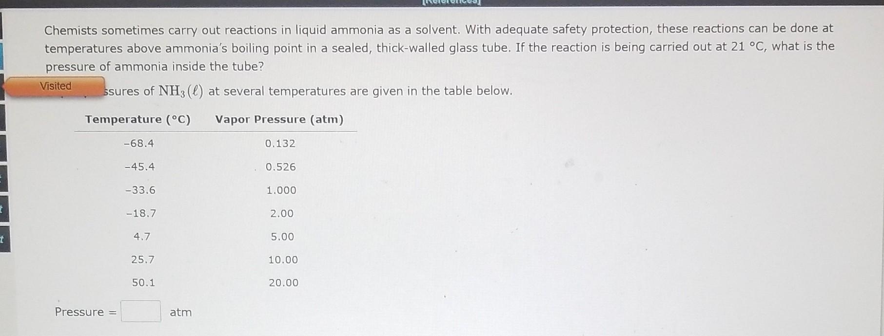 Solved Chemists sometimes carry out reactions in liquid | Chegg.com