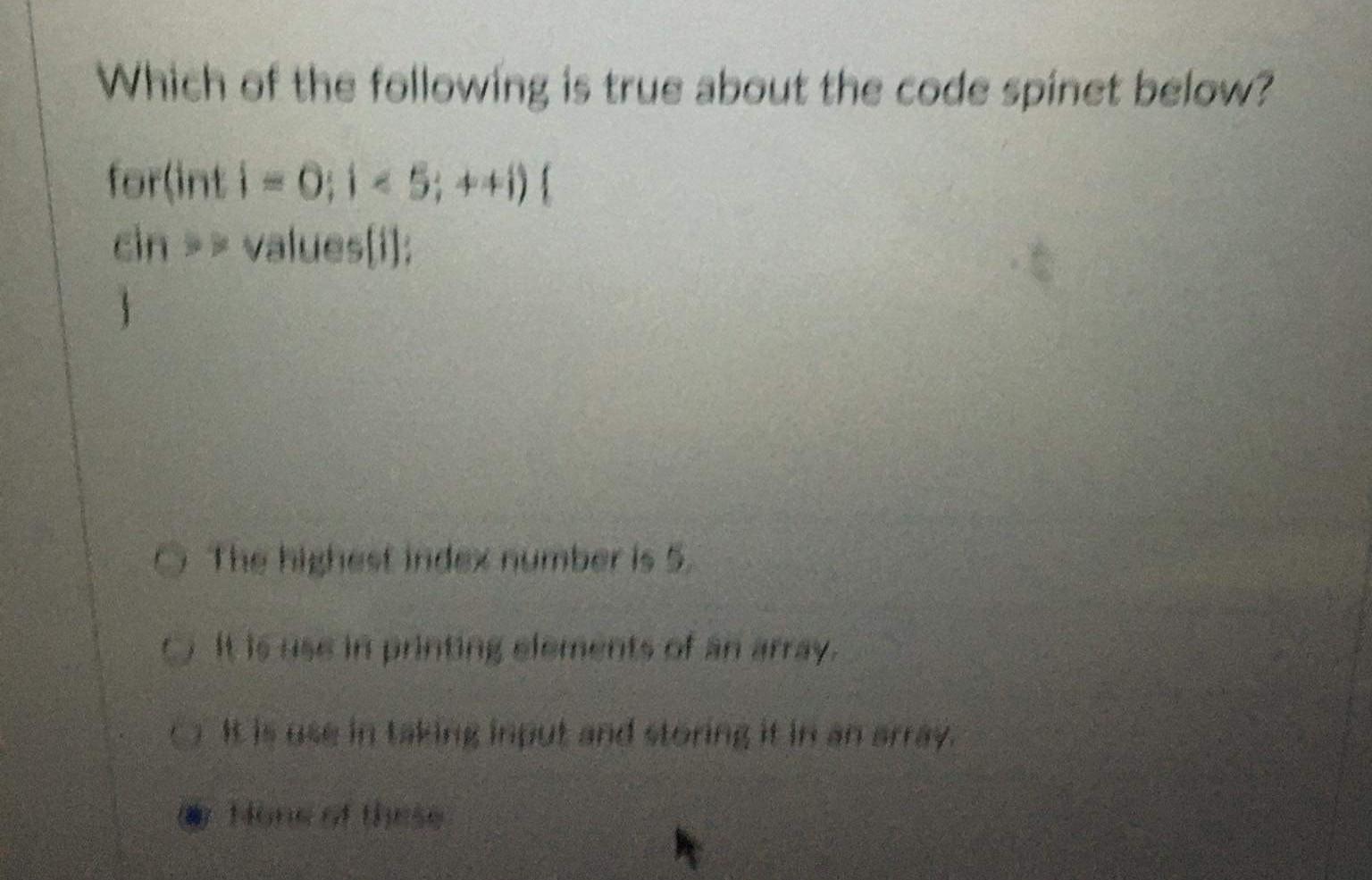 Solved Which of the following is true about the code spinet | Chegg.com