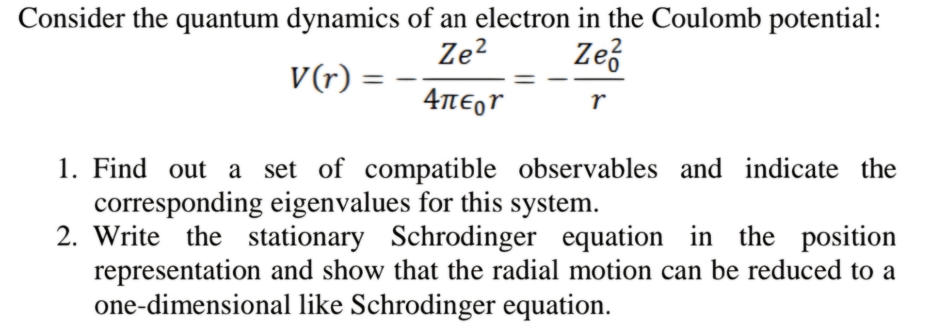 Solved Quantum mechanics: Consider the quantum dynamics of | Chegg.com