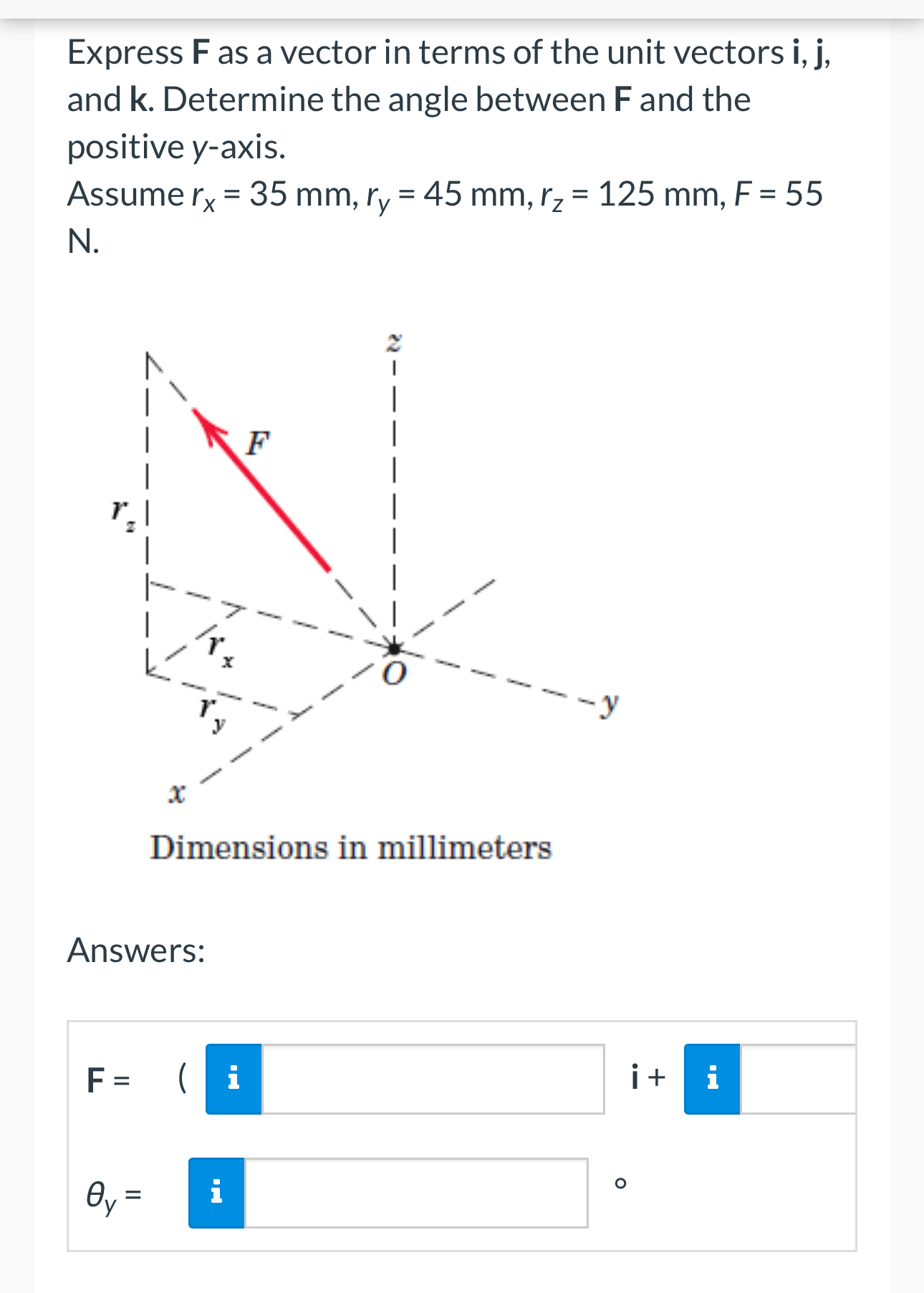 Solved Express F ﻿as a vector in terms of the unit vectors | Chegg.com