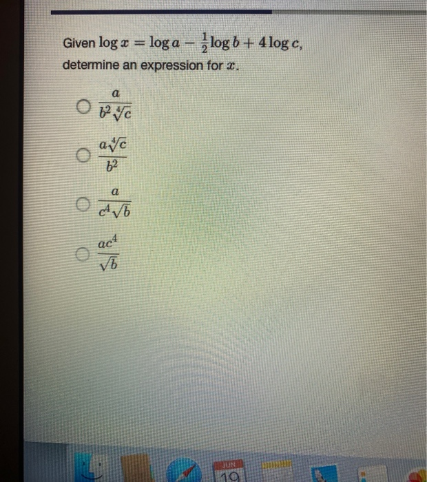 Solved When solving the logarithmic equation log(x - 5) + | Chegg.com