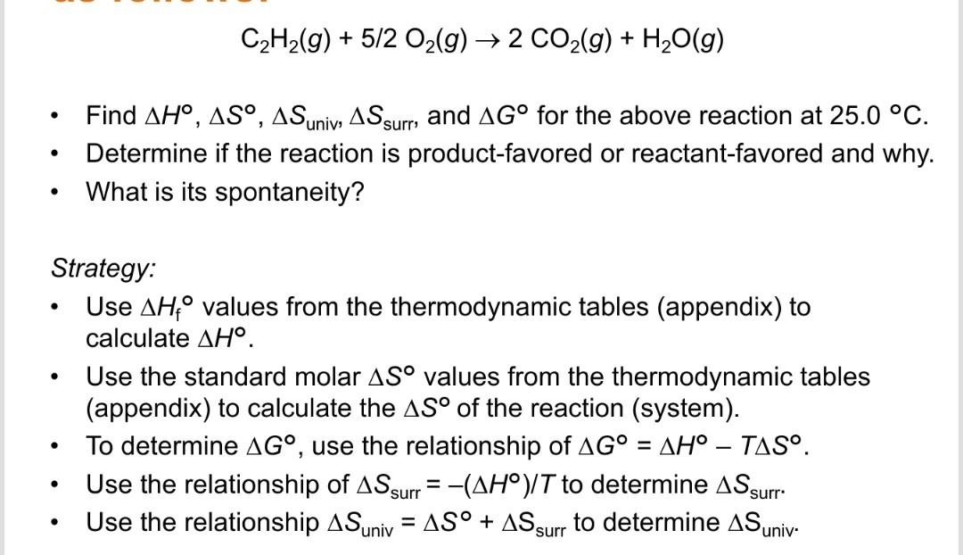 Solved C2H2(g)+5/2O2(g)→2CO2(g)+H2O(g) - Find | Chegg.com