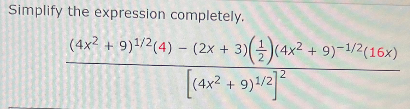 Solved Simplify the expression | Chegg.com
